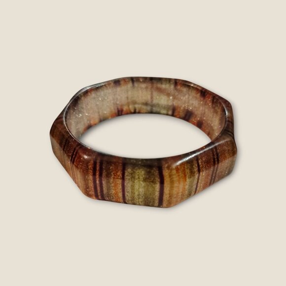 Vintage | Jewelry | Vintage Striped Glitter Resin Bangle Bracelet ...